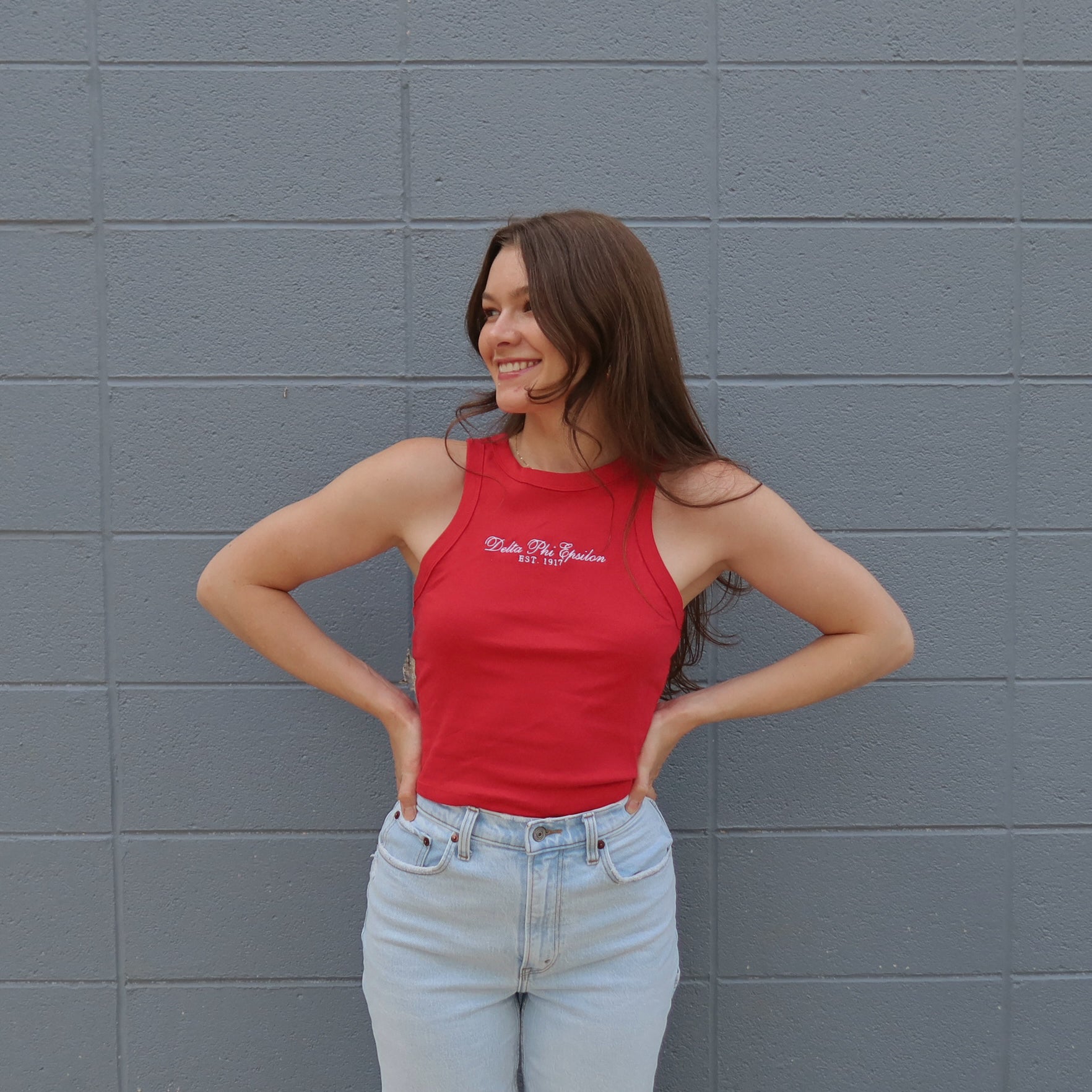 Elegantly Red Sorority Embroidered Crop Tank – The Letter Market